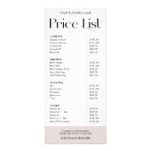Modern Elegant Trendy Logo Business Price List Rack Card | Zazzle