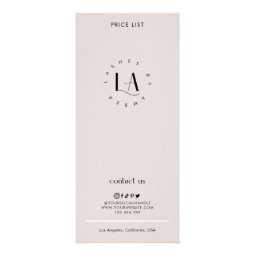 Modern Elegant Trendy Logo Business Price List Rack Card | Zazzle