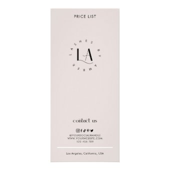 Modern Elegant Trendy Logo Business Price List Rack Card | Zazzle