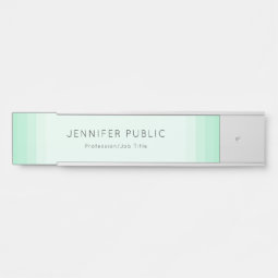 Modern Elegant Trendy Mint Green Template Door Sign | Zazzle