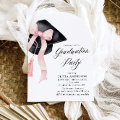 Modern Elegant Trendy Pink Bow Graduation Arched Invitation | Zazzle
