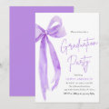 Modern Elegant Trendy Purple Bow Graduation Invitation | Zazzle