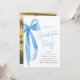 Modern Elegant Trendy Stylish Blue Bow Graduation Invitation | Zazzle