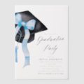 Modern Elegant Trendy Stylish Blue Bow Graduation Vellum Invitations ...