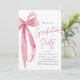 Modern Elegant Trendy Stylish Pink Bow Graduation Invitation | Zazzle