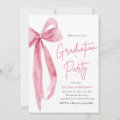 Modern Elegant Trendy Stylish Pink Bow Graduation Invitation | Zazzle
