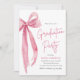 Modern Elegant Trendy Stylish Pink Bow Graduation Invitation | Zazzle