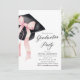 Modern Elegant Trendy Stylish Pink Bow Graduation Invitation | Zazzle