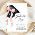 Modern Elegant Trendy Stylish Pink Bow Graduation Invitation | Zazzle
