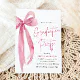 Modern Elegant Trendy Stylish Pink Bow Graduation Invitation | Zazzle