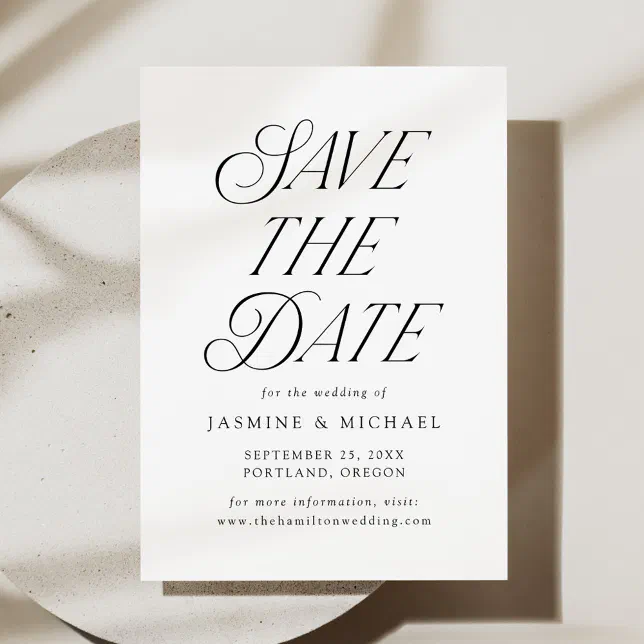 Modern Elegant Typography Wedding Save The Date | Zazzle