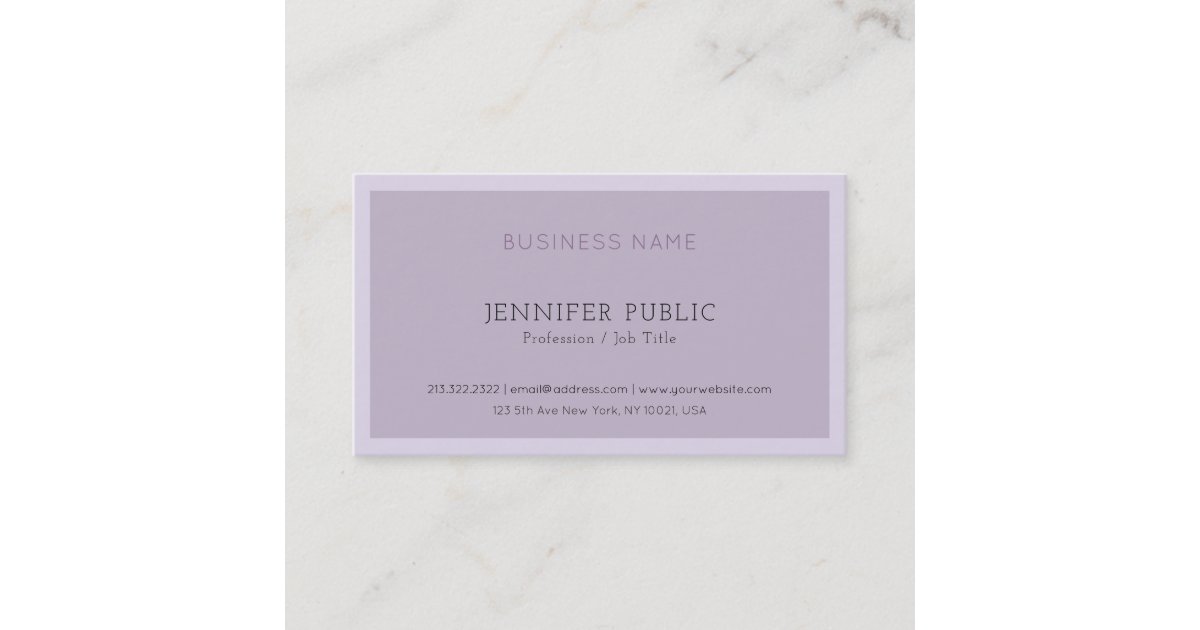 Modern Elegant Violet Color Corporate Professional Business Card | Zazzle