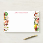 Modern Elegant Watercolor Floral Template Flowers Post-it Notes | Zazzle