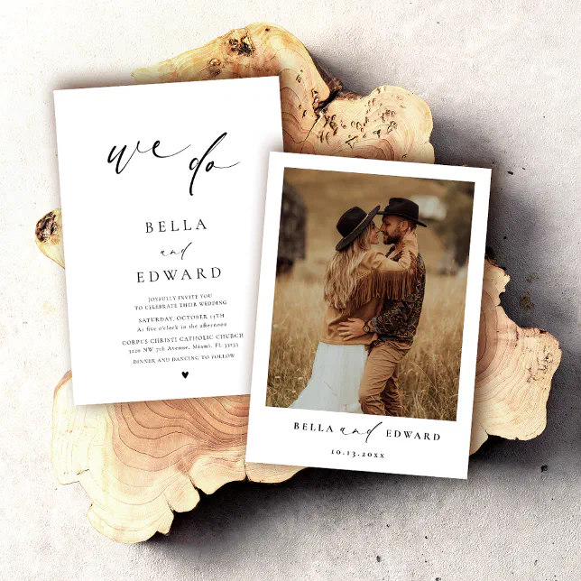 Modern Elegant We Do Wedding Invitation | Zazzle