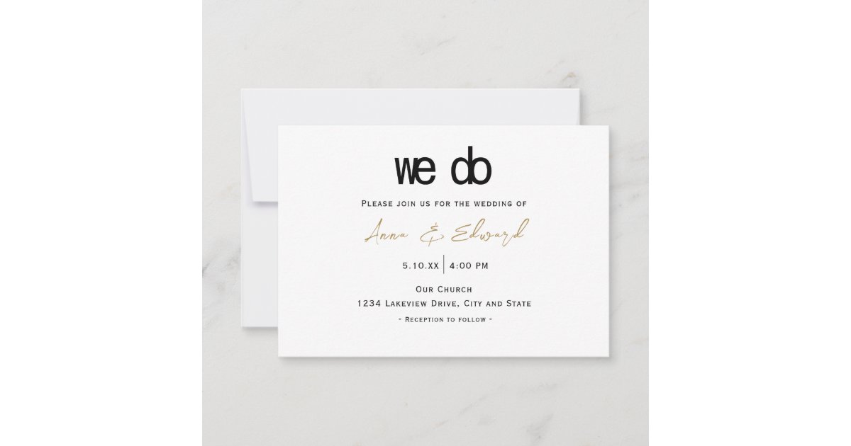 Modern Elegant We Do Wedding Invitation | Zazzle