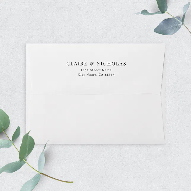 Modern Elegant Wedding Address Envelope | Zazzle