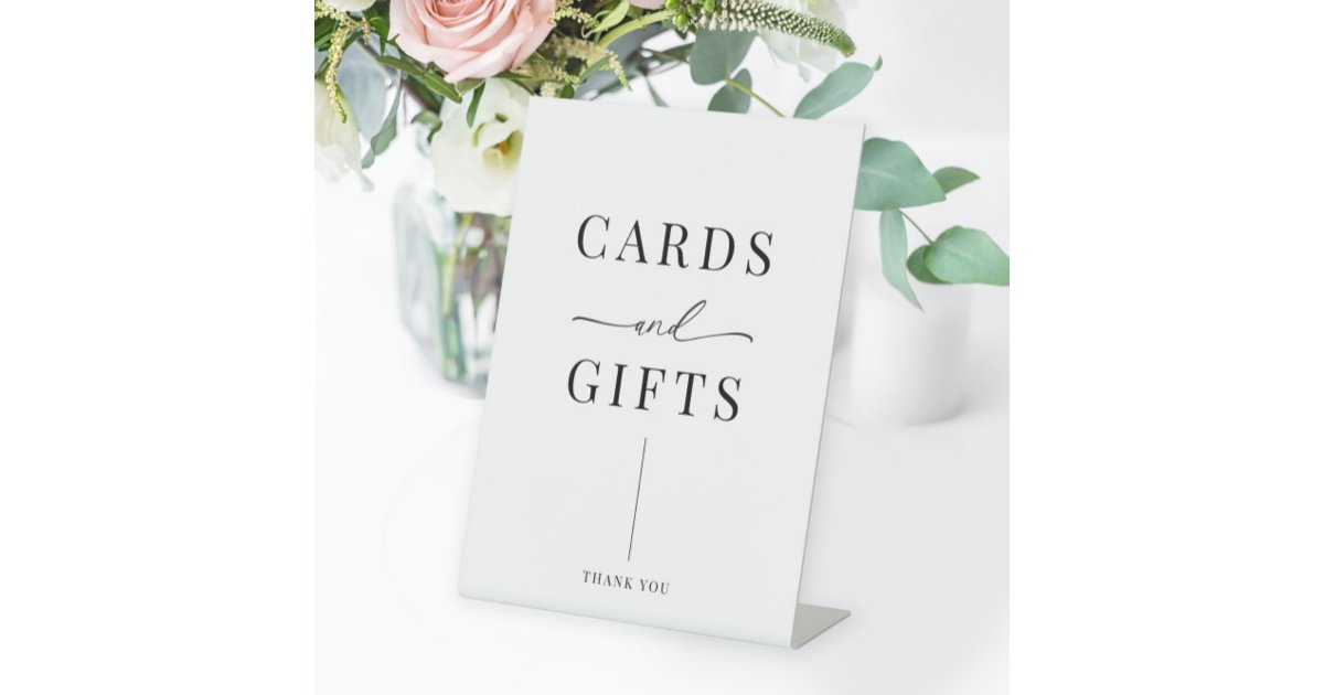 Modern Elegant Wedding Cards & Gifts Pedestal Sign | Zazzle