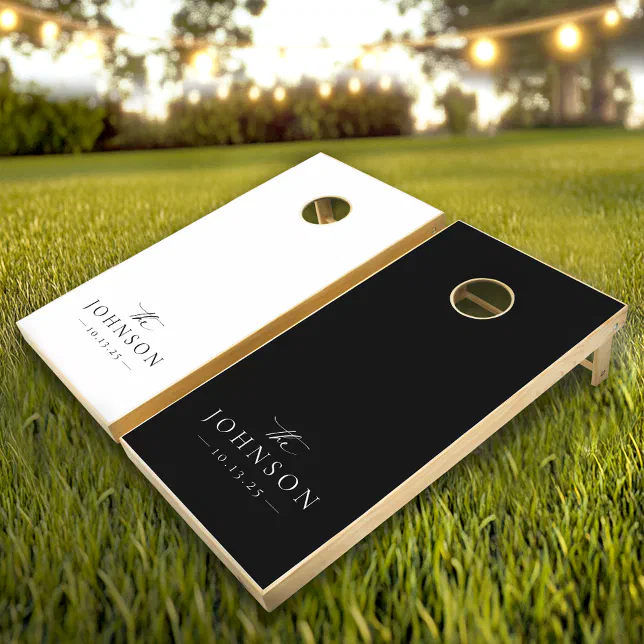 Modern Elegant Wedding Cornhole Set | Zazzle