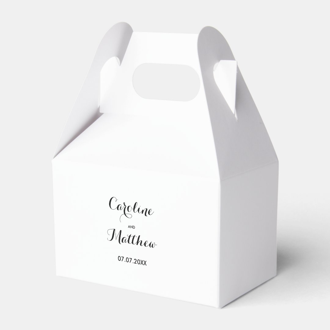 Modern Elegant Wedding Favor Box | Zazzle