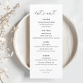 Modern Elegant Wedding Menu | Zazzle