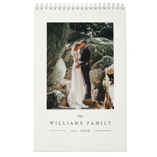 Modern Elegant Wedding Newlyweds Photo Calendar | Zazzle