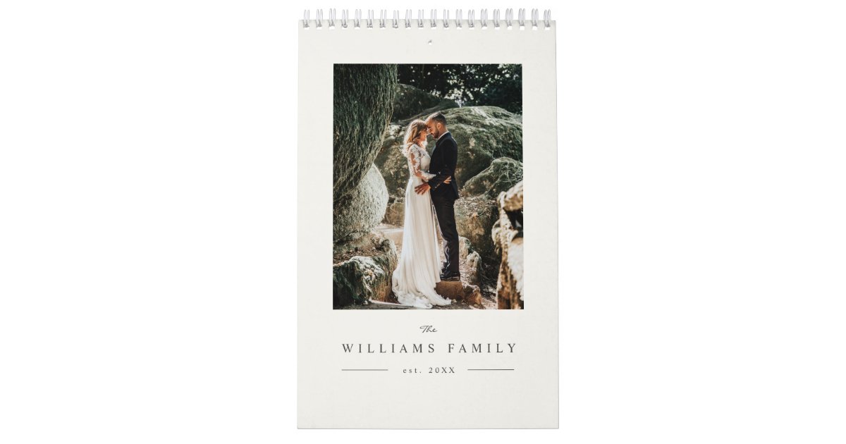 Modern Elegant Wedding Newlyweds Photo Calendar | Zazzle.com