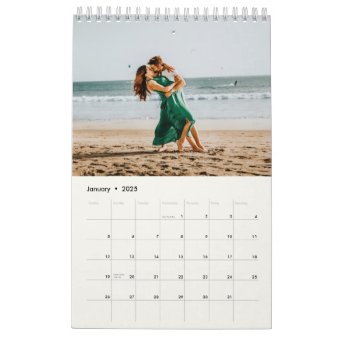 Modern Elegant Wedding Newlyweds Photo Calendar | Zazzle