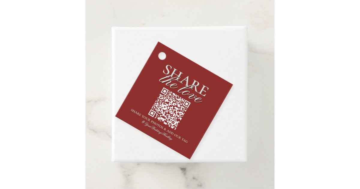 Modern Elegant Wedding Photo Dropbox QR Tag | Zazzle