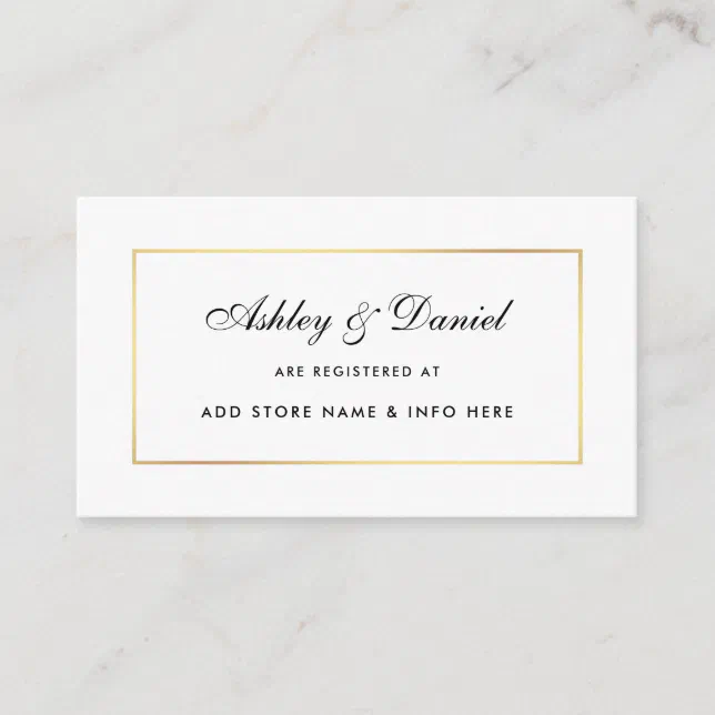 Modern Elegant Wedding Registry Insert Card | Zazzle