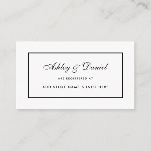 Modern Elegant Wedding Registry Insert Card ST | Zazzle