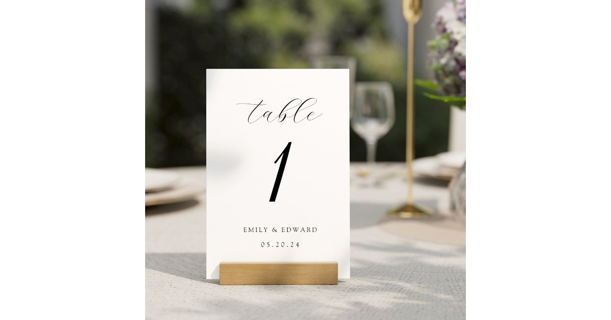 Modern Elegant Wedding Table Number | Zazzle