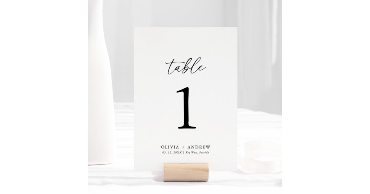 Modern Elegant Wedding Table Number | Zazzle