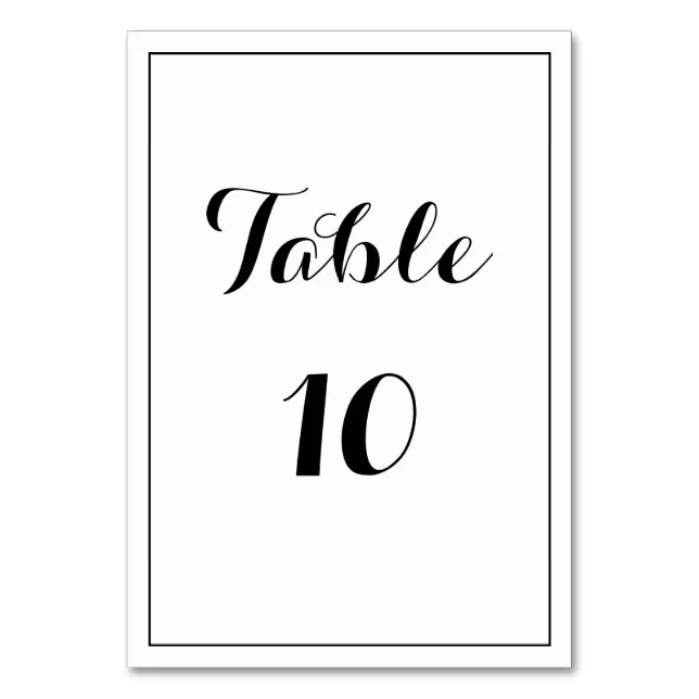 Modern Elegant Wedding Table Number Card | Zazzle