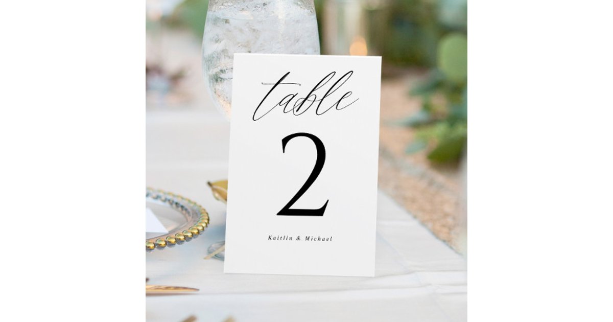 Modern Elegant Wedding Table Numbers | Zazzle