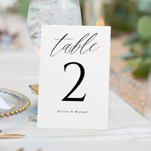 Modern Elegant Wedding Table Numbers | Zazzle