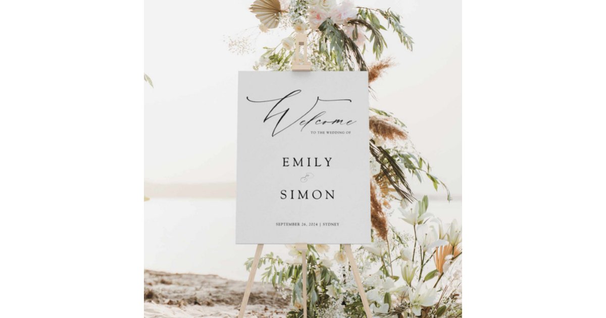 Modern Elegant Wedding Welcome Sign | Zazzle