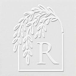 Modern Elegant Weeping Willow Tree Custom Monogram Embosser | Zazzle