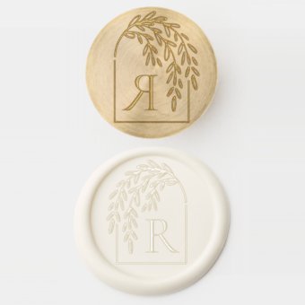 Modern Elegant Weeping Willow Tree Custom Monogram Wax Seal Stamp | Zazzle