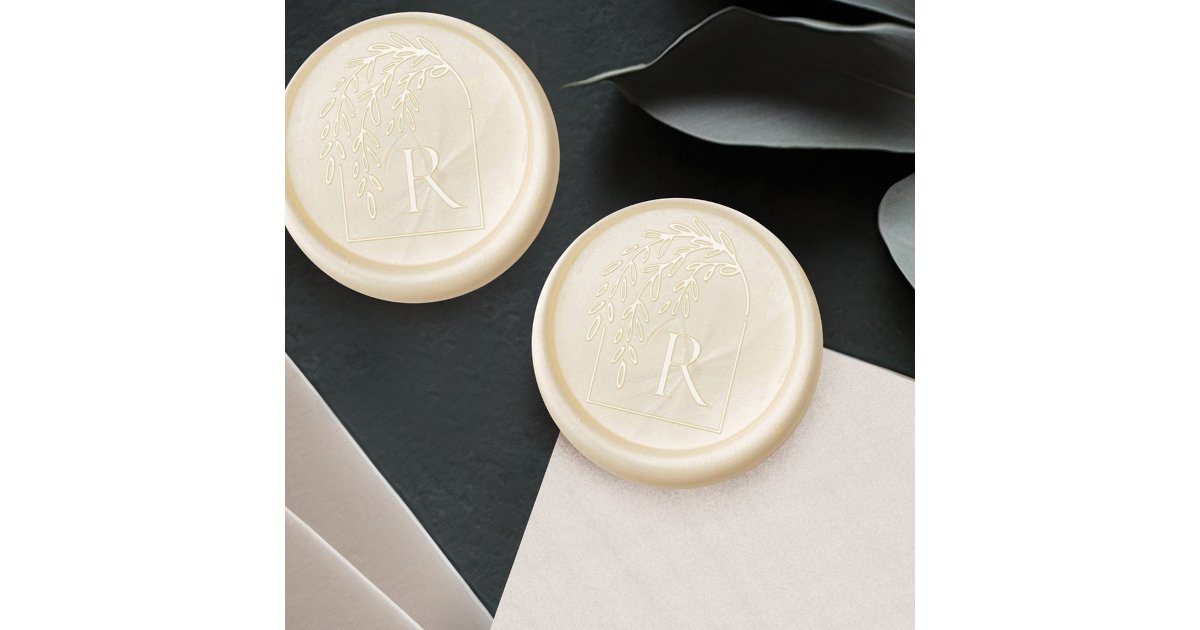 Modern Elegant Weeping Willow Tree Custom Monogram Wax Seal Sticker ...