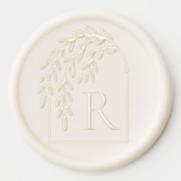 Modern Elegant Weeping Willow Tree Custom Monogram Wax Seal Sticker ...