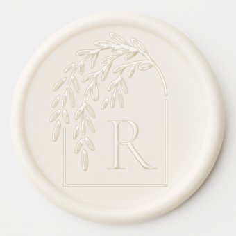 Modern Elegant Weeping Willow Tree Custom Monogram Wax Seal Sticker ...