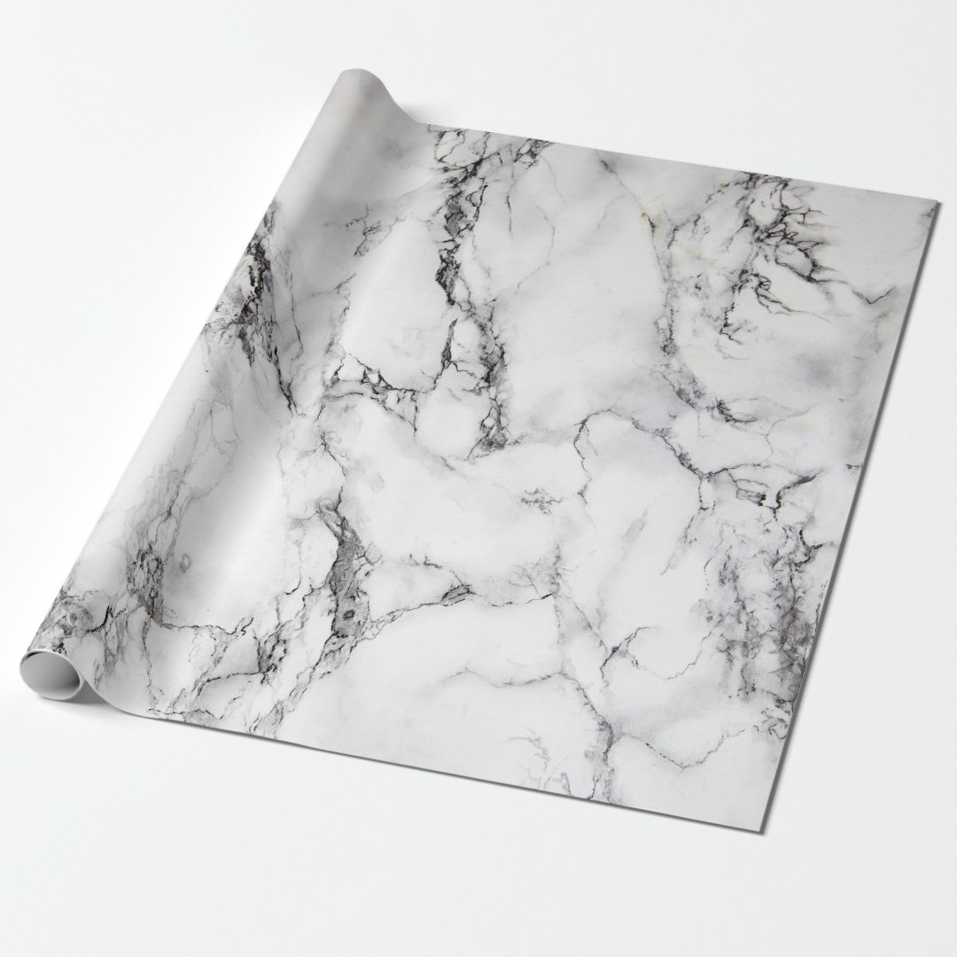 modern elegant white marble stone wrapping paper | Zazzle