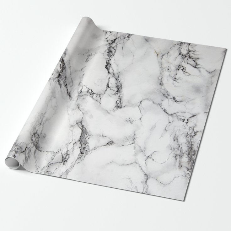 modern elegant white marble stone wrapping paper | Zazzle