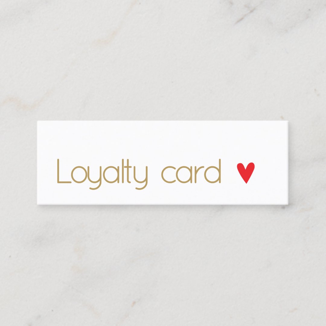 Modern Elegant White Red Heart Loyalty Card | Zazzle
