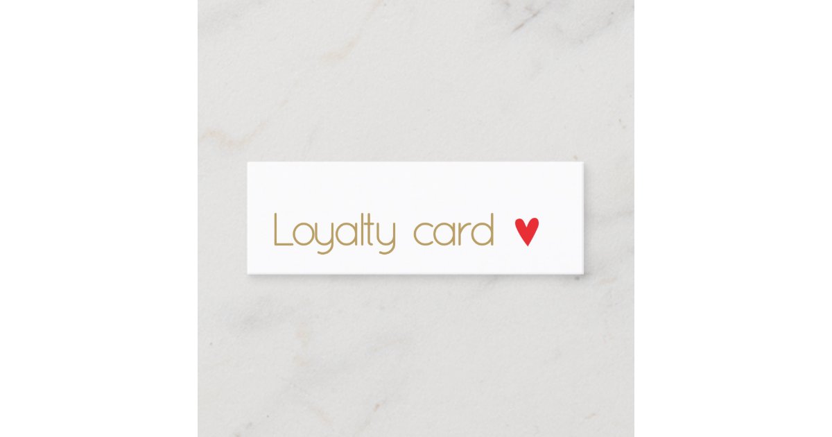 Modern Elegant White Red Heart Loyalty Card | Zazzle