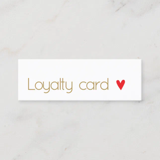 Modern Elegant White Red Heart Loyalty Card | Zazzle