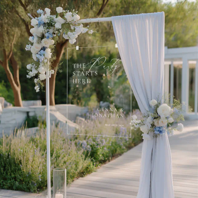 Modern Elegant White Wedding Acrylic Welcome Sign | Zazzle