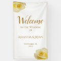 Modern Elegant Yellow Roses Floral Wedding Welcome Banner | Zazzle