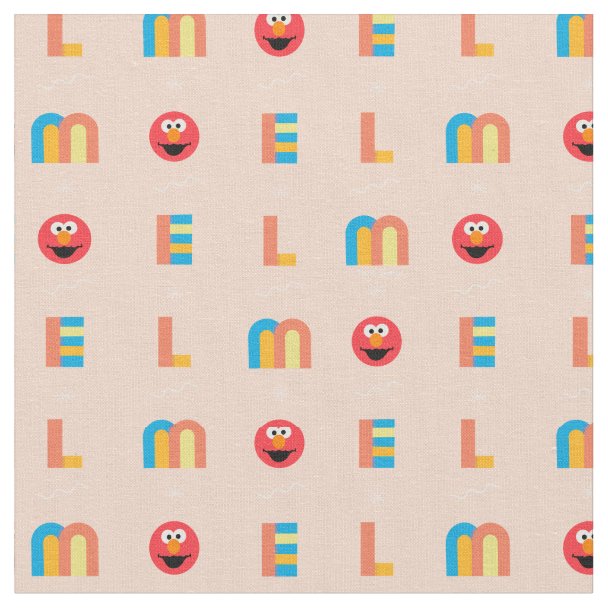 Elmo Minimalist Pattern Fabric | Zazzle