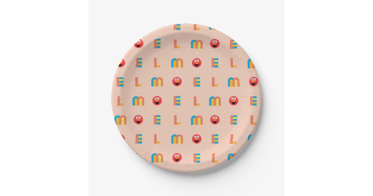 Modern Elmo Pattern Paper Plates | Zazzle